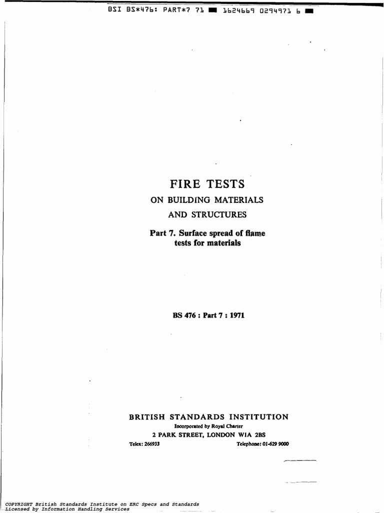BS 476-7-1971 - Fire Tests On Building Materials & Structures - Part 7 ... BS 476-7-1971 - Fire Tests On Building Materials & Structures - Part 7 ...