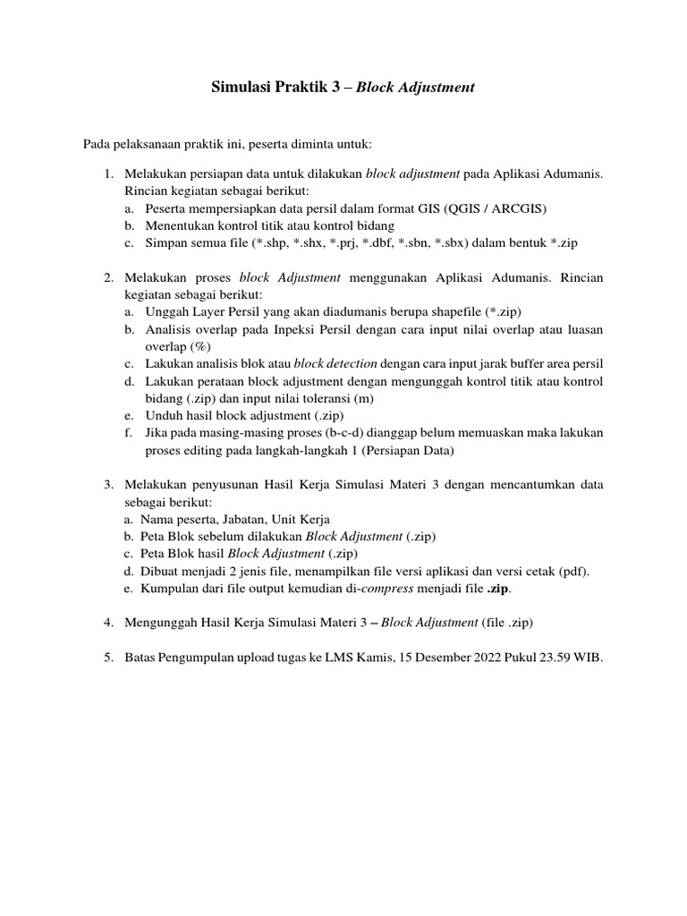 Simulasi Praktik Block Adjustment | PDF