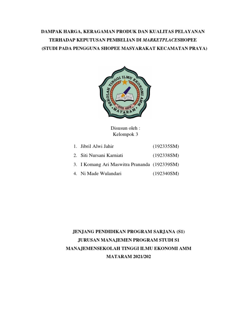 PROPOSAL MJ Pemasaran KLP 3 | PDF | Bisnis