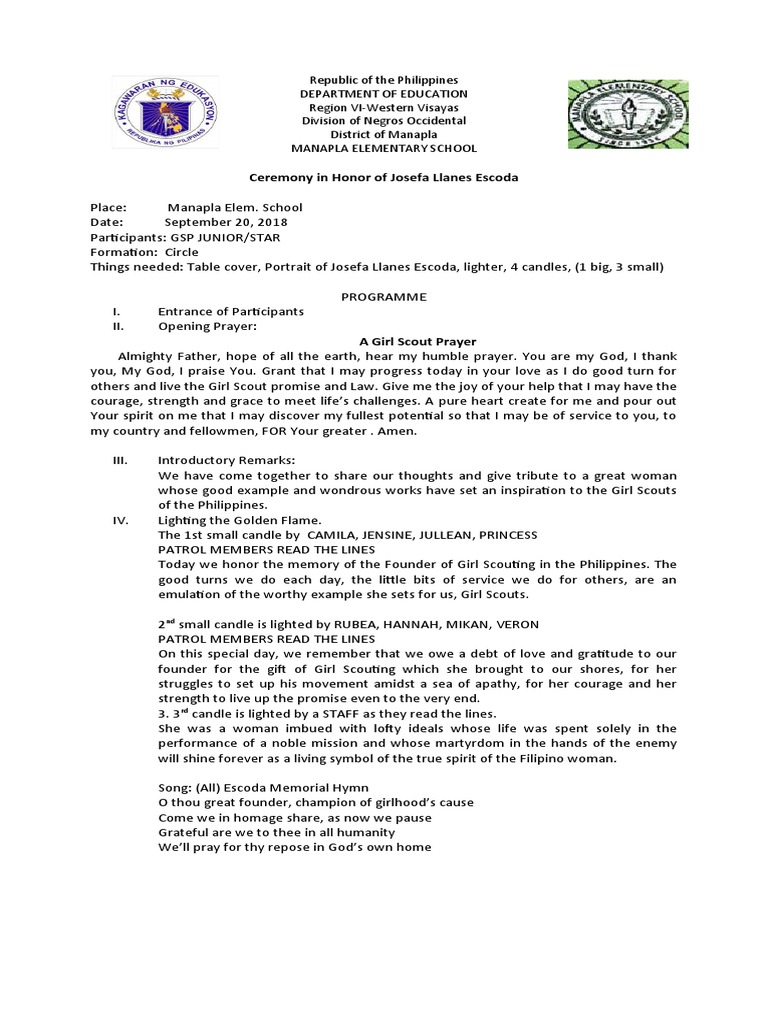 Escoda Ceremony | PDF