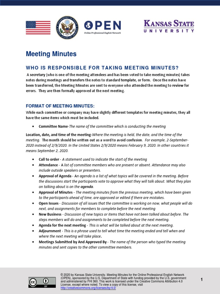 OPEN University Writing Meeting Minutes | PDF | Intellectual Works ...