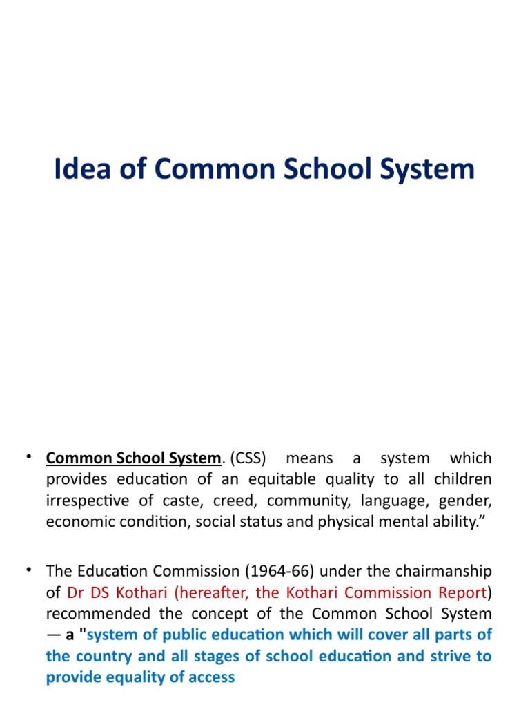 Idea of Common School System | Download Free PDF | Schools