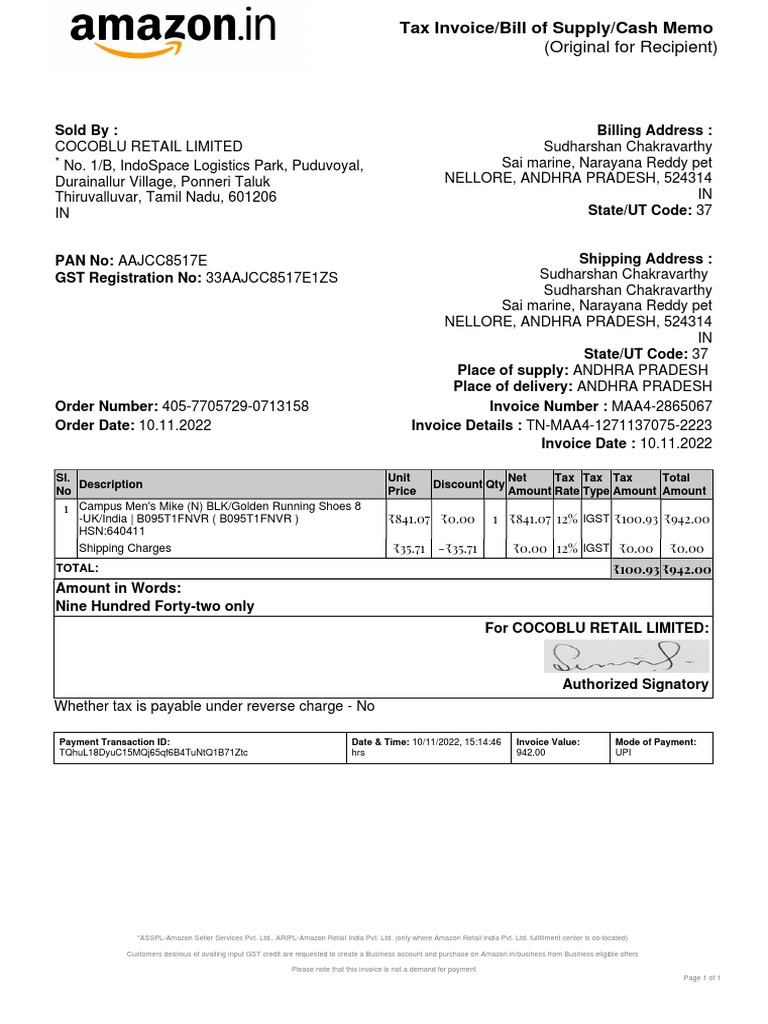 Invoice of A Bank For Reference Purposes Vycrincft | PDF | Invoice ...