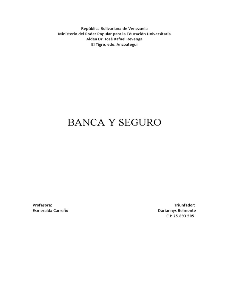 Banca y Seguro | PDF | Póliza de seguros | Seguro