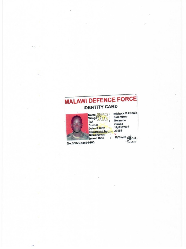 MDF - Identity Card | PDF