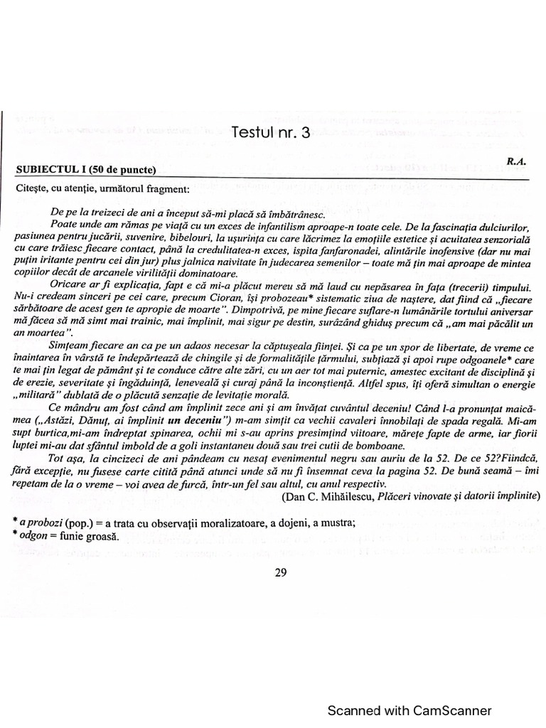 Test 3 - Bac - Culegere Noua | PDF