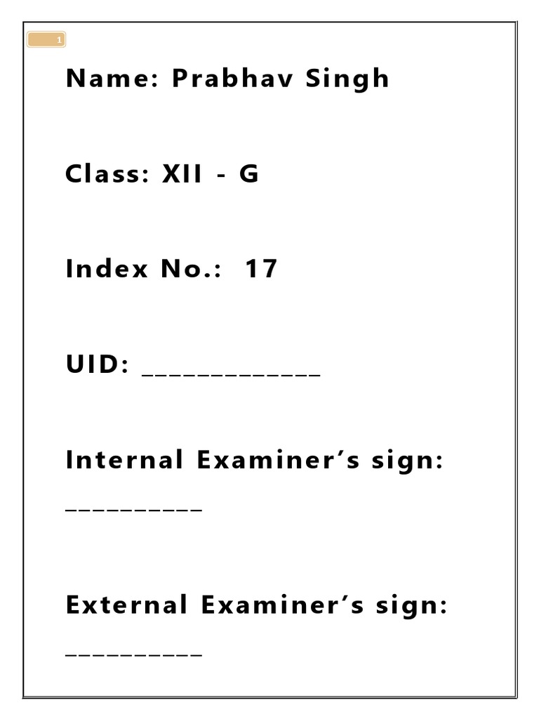 Xii Computer Project Format Repaired Pdf Matrix Mathematics Computer Program 