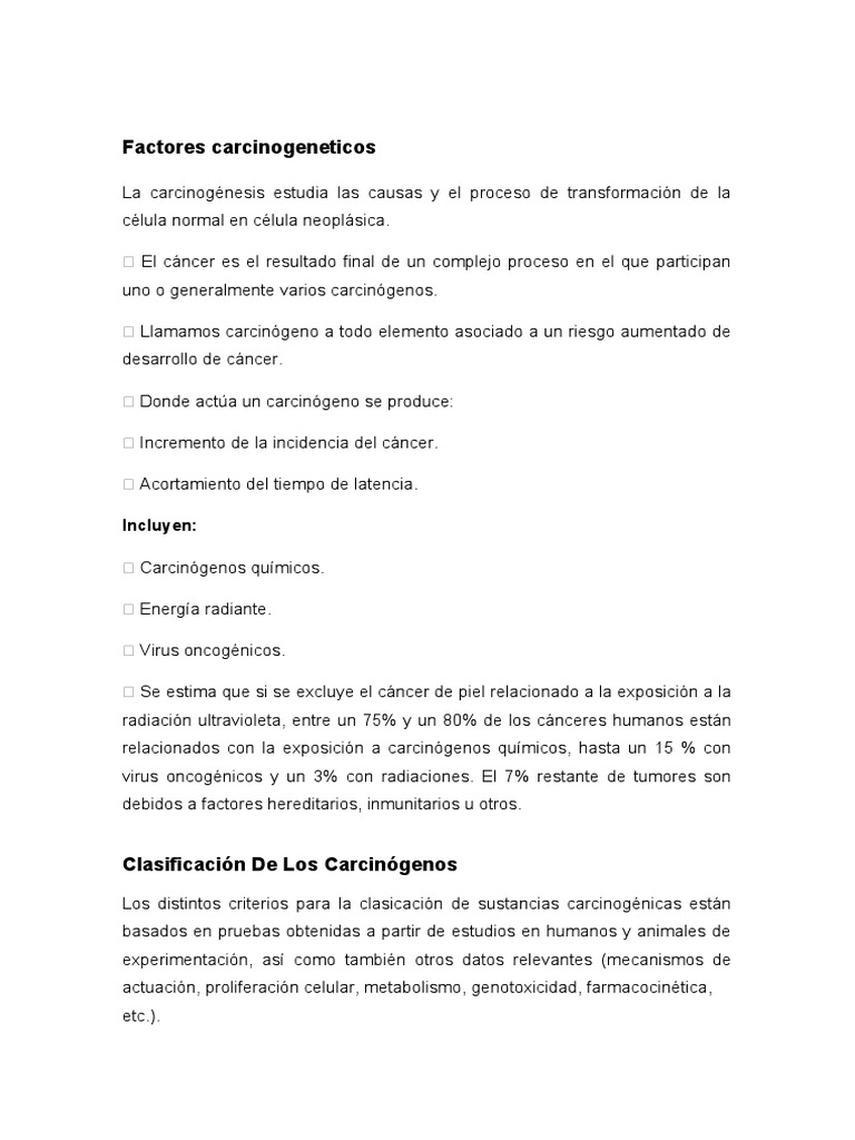 Clasificación de Los Carcinógenos | PDF