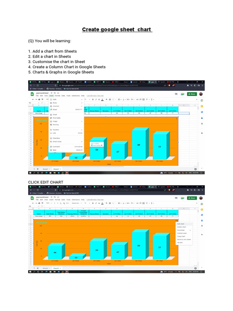 Create Google Sheet Chart | PDF | Teaching Methods & Materials