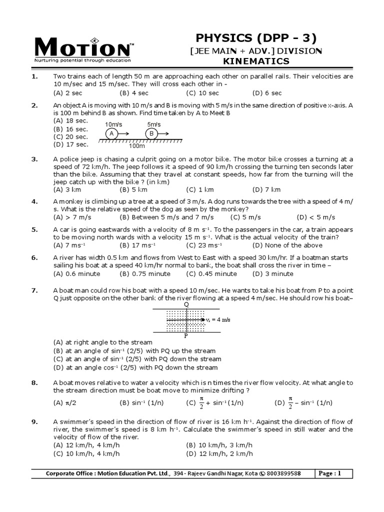 DPP-3 - Ques - p65 Motion Academy Kinematics | PDF | Speed | Kinematics