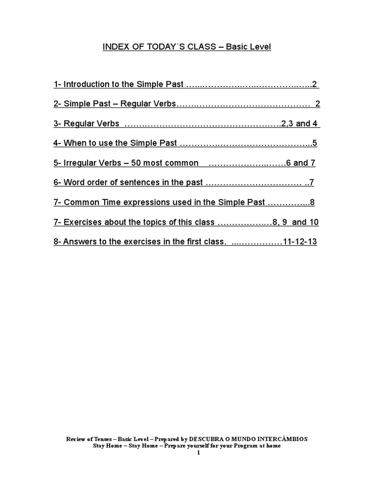 Simple Past Tense Guide for Class 3 | PDF | Grammar | Language Mechanics