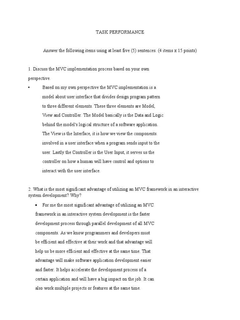 07 Task Performance 1 - ARG | PDF | Model–View–Controller | Software Framework