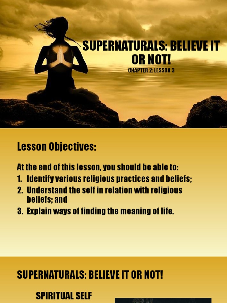 6 GE004 SUPERNATURALS BELIEVE IT OR NOT (Sir Eldon) | PDF | Sacraments ...