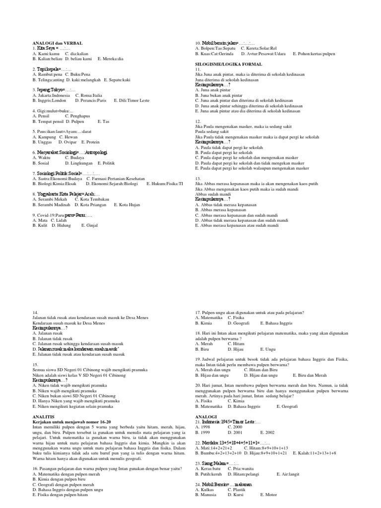 Fadil - ANALOGI Dan VERBAL | PDF