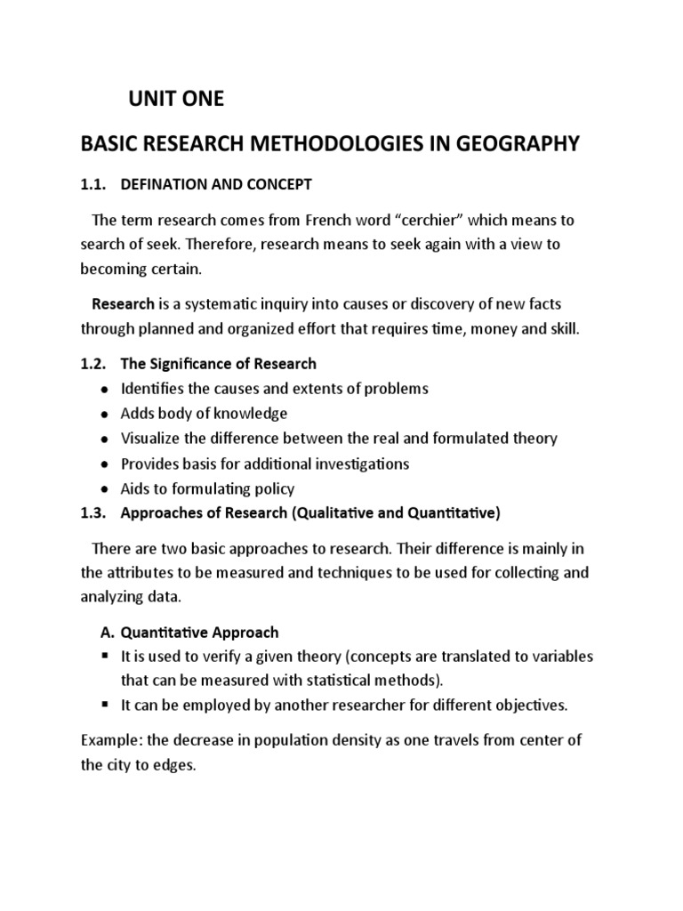 Geography G 12 Unit 1 | PDF | Geography | Sampling (Statistics)