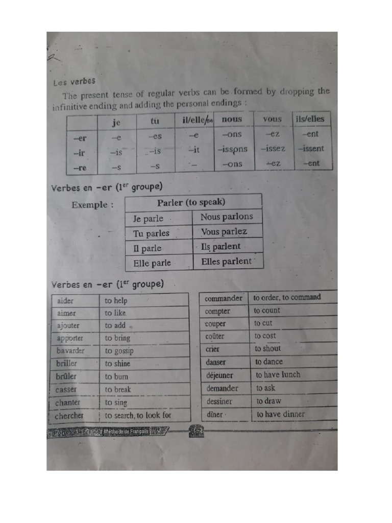 La Liste Des Verbes | PDF