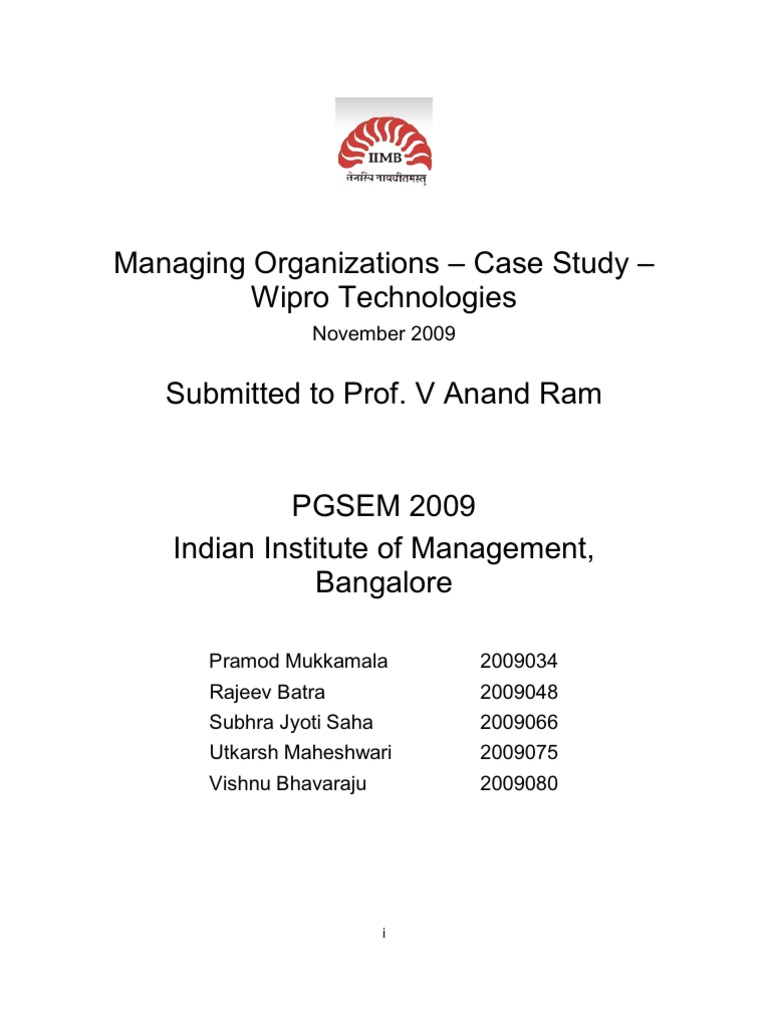 Managing Organizations - Wipro | Business Process Outsourcing ...