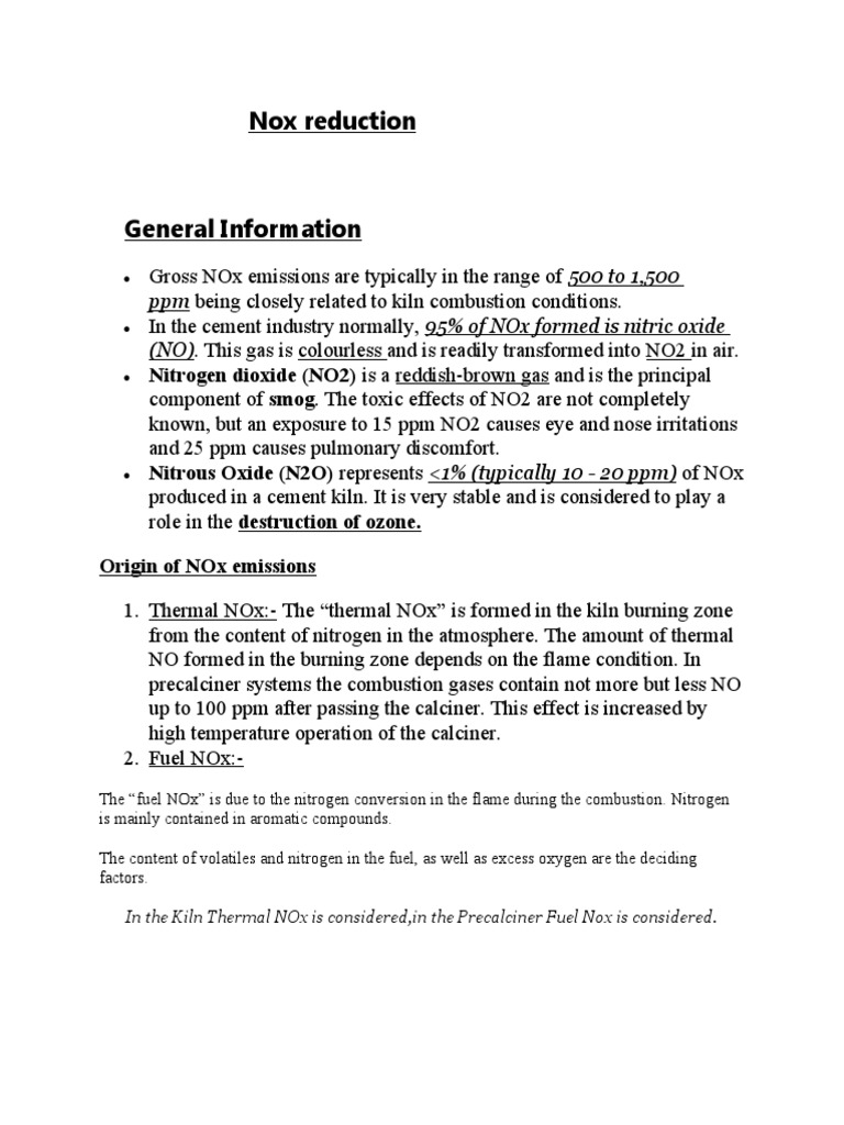 Nox Reduction Origin of Nox | PDF