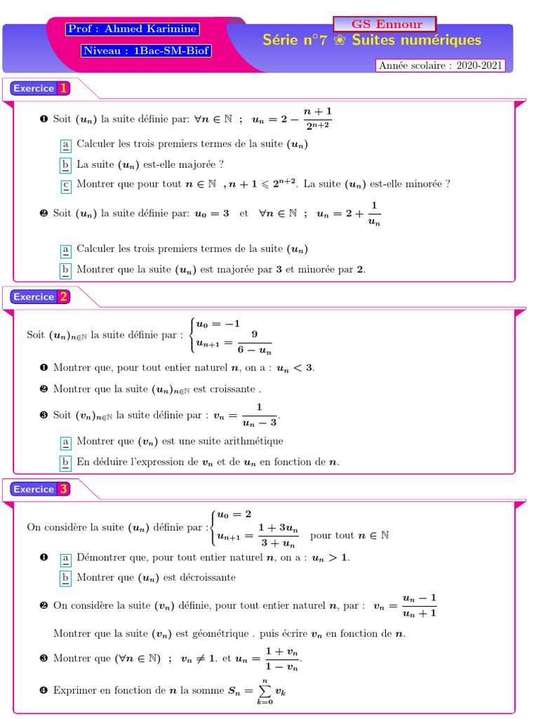 Suites | PDF | Série (mathématiques) | Analyses