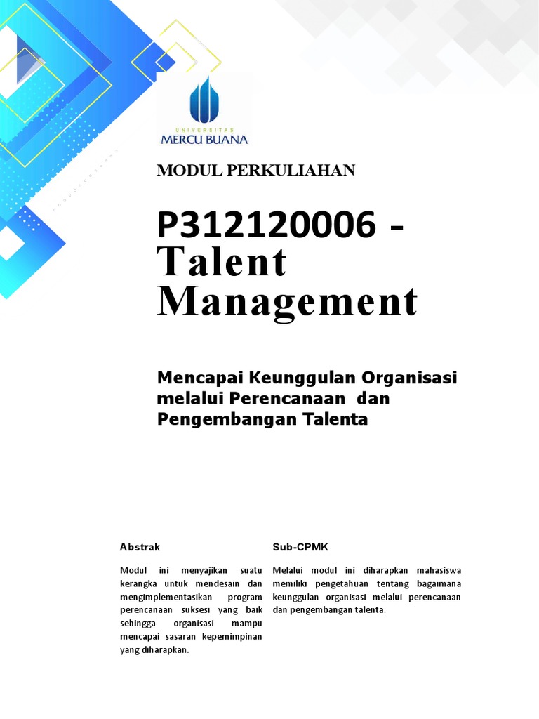 Modul Talent Management (TM13) | PDF | Bisnis | Pengembangan Diri