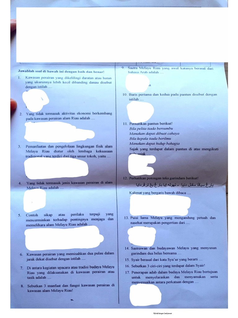 Kisi-Kisi BMR Kelas 5 | PDF