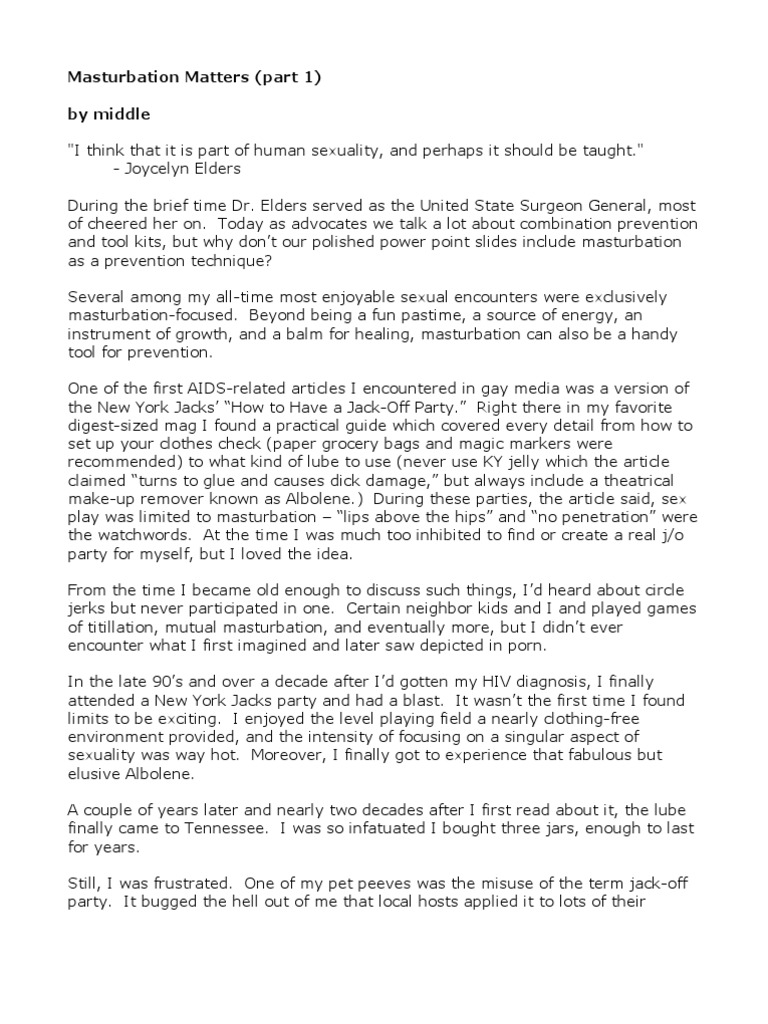 Masturbation Matters Parts 1 & 2 | PDF | Masturbation | Human Reproduction