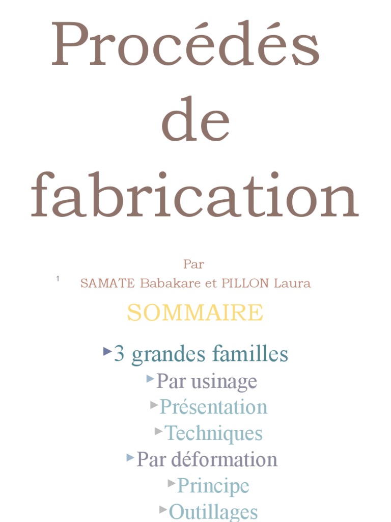 Procedes de Fabrication | PDF | Usinage | Processus industriels