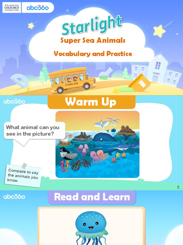 Unit 2 Lesson 2 Super Sea Animals Vocabulary and Practice | PDF ...