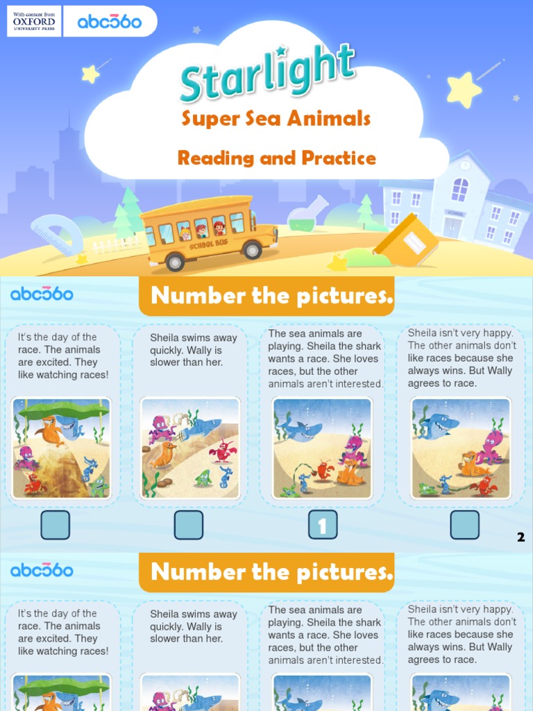 Unit 2 Lesson 4 Super Sea Animlas Reading and Practice | PDF