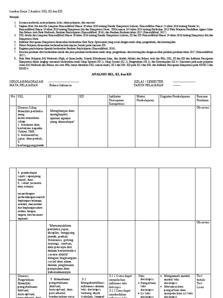 02 Analisis SKL Ki KD | PDF