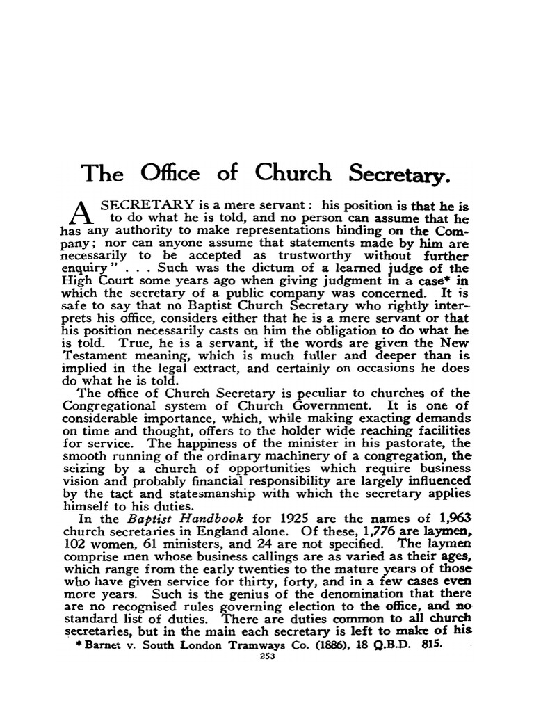 The Office of The Church Secretary | PDF | Deacon | Methodism