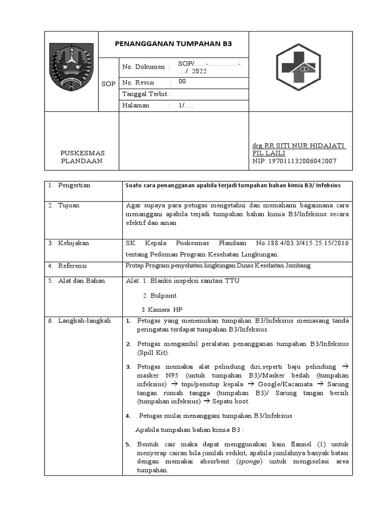 Sop Tumpahan Lb3 | PDF