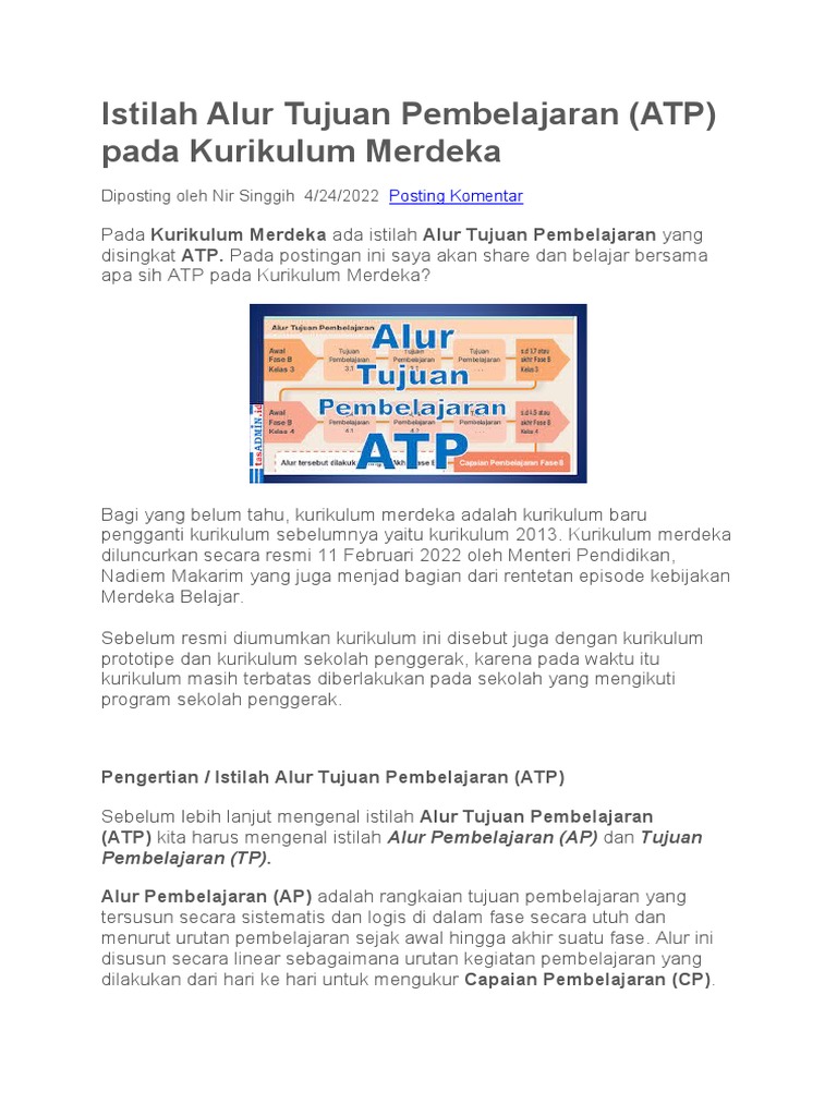 Istilah Alur Tujuan Pembelajaran | PDF
