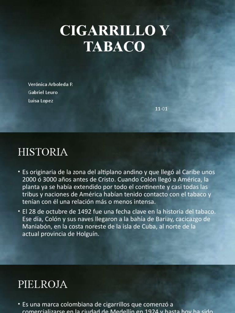 Historia del cigarrillo y tabaco en Colombia | PDF | Cigarrillo | Tabaco