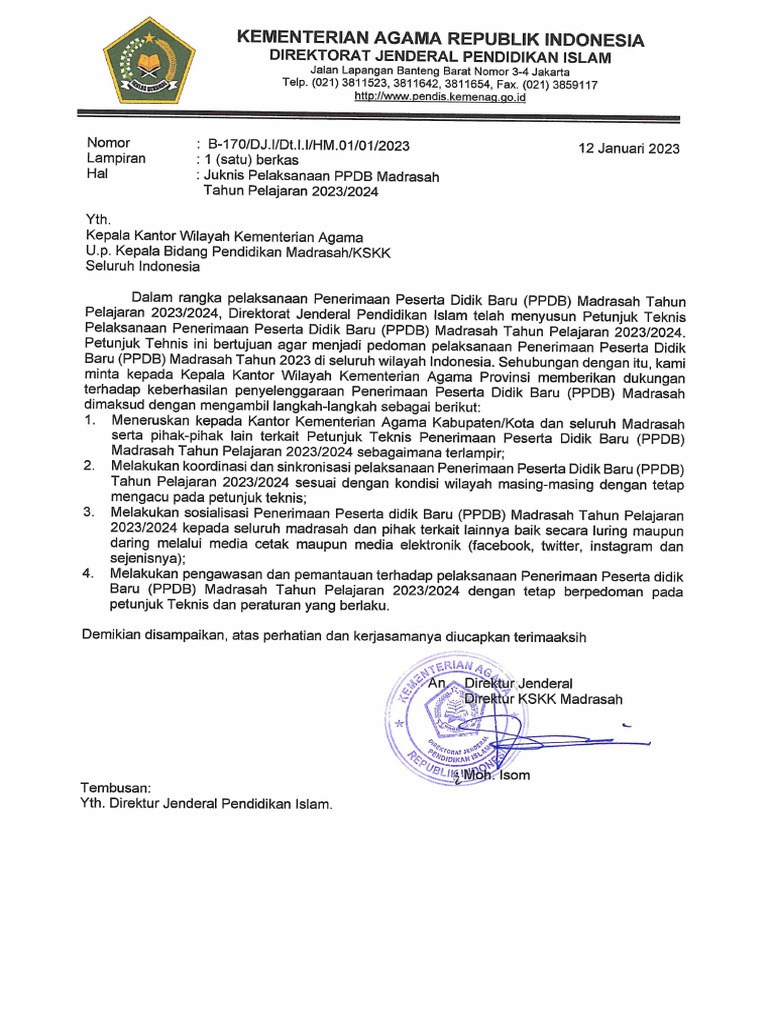 Juknis PPDB Tahun Pelajaran 2023-2024 | PDF