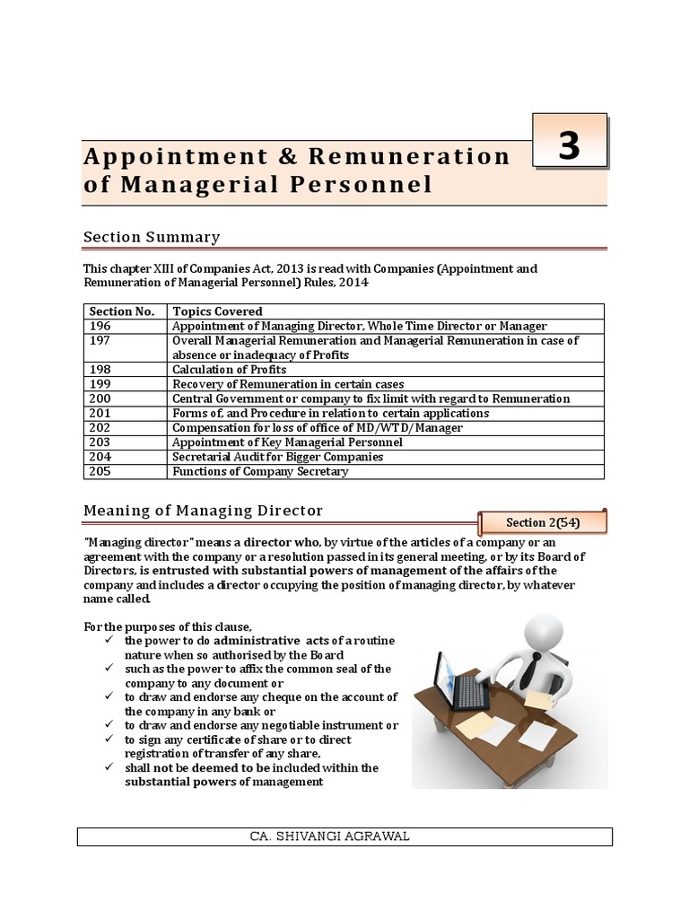 Appointment and Remuneration of Managerial Personnel | PDF | Insurance ...
