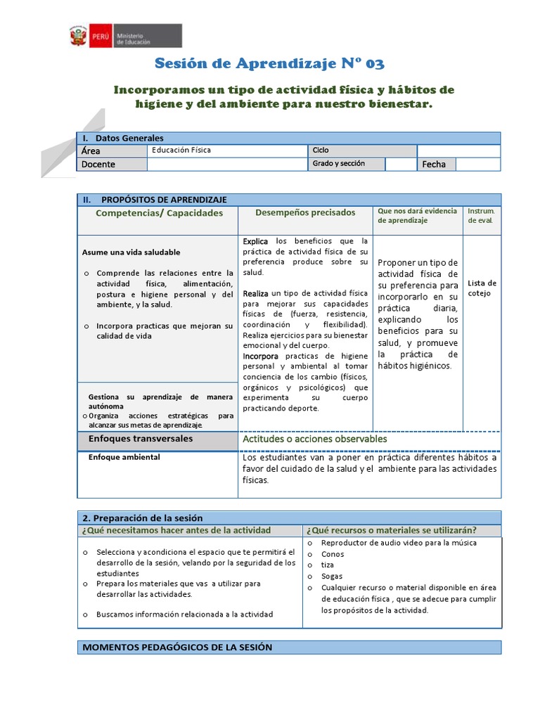 Sesion 1°2° | PDF | Aprendizaje
