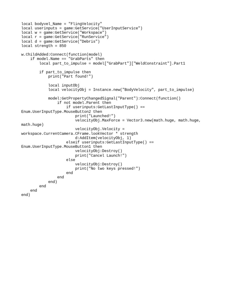 Fling Scipt (Notepad) | PDF | Computers