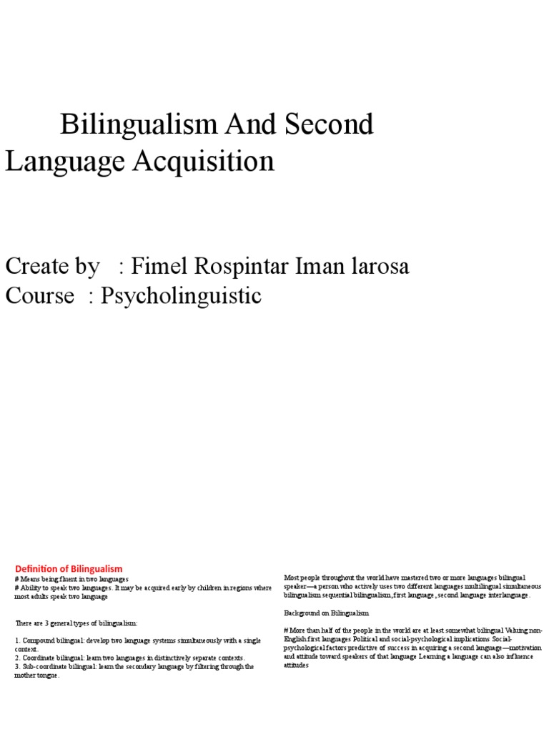 Bilingualism and Second Language Insights | PDF | Second Language ...