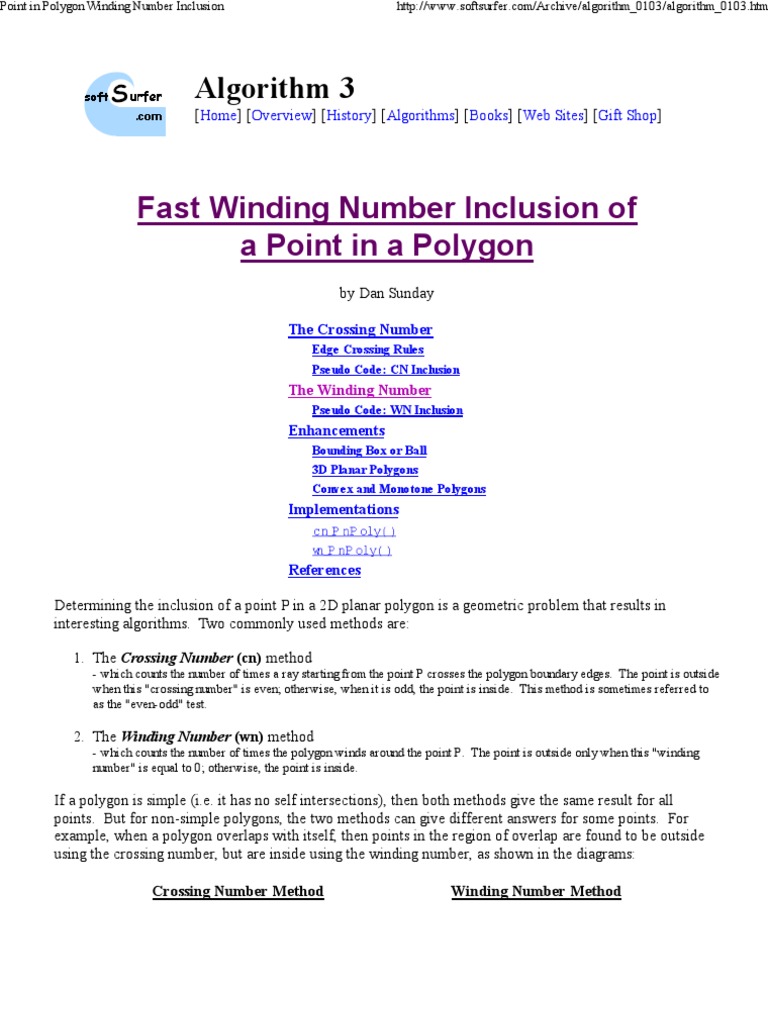 Point in Polygon - Winding Number | PDF | Polygon | Geometry