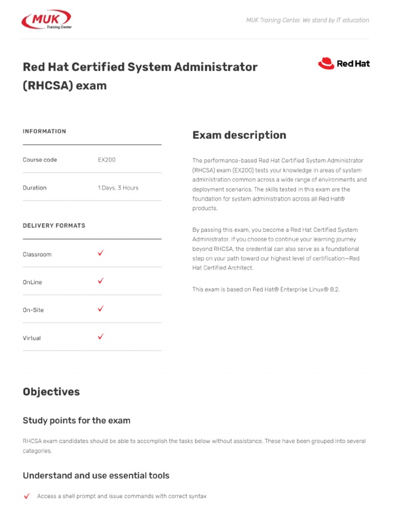 Red Hat Certified System Administrator (RHCSA) Exam | PDF