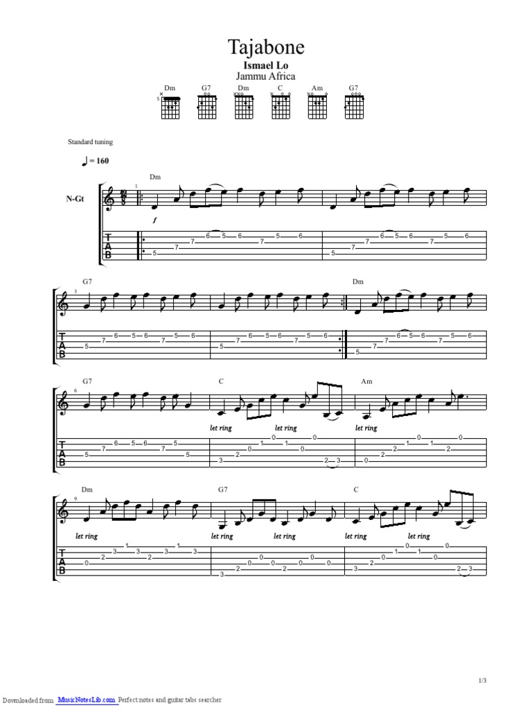 Ismael Lo-Tajabone 1 | PDF | Guitar Family Instruments | Irish Musical Instruments