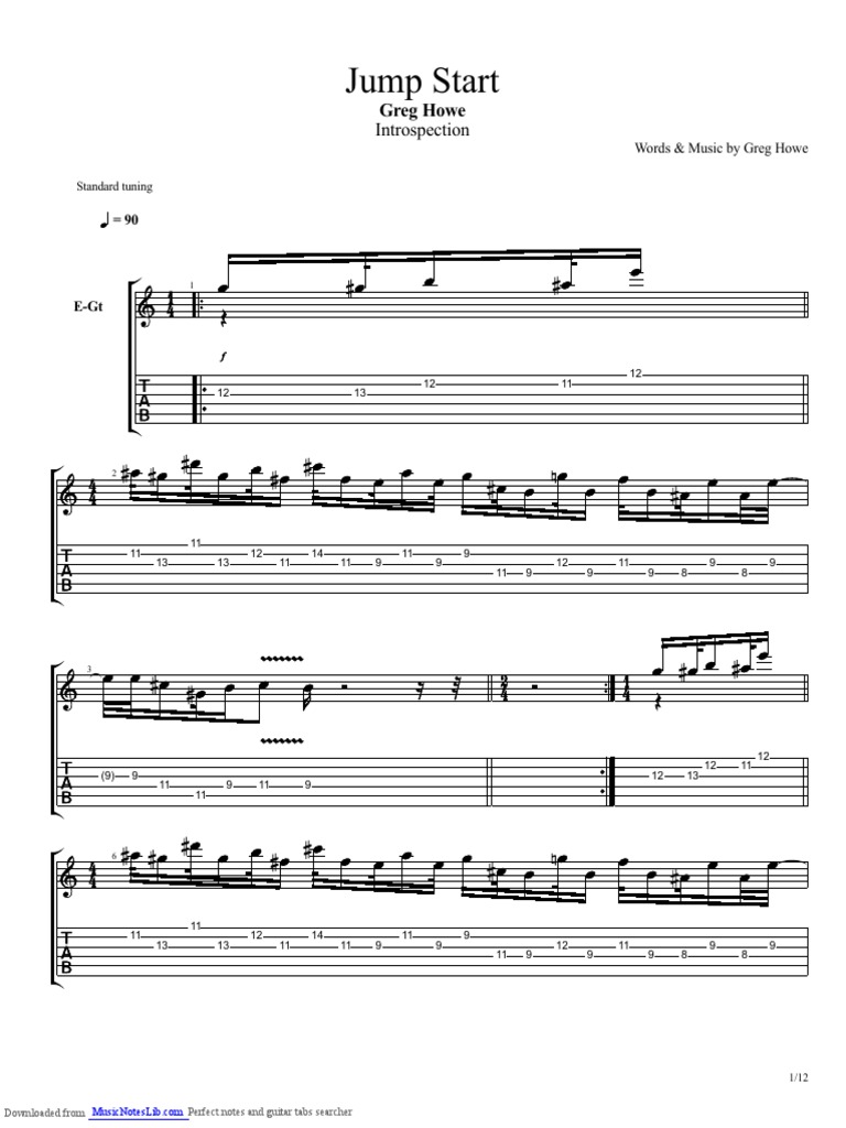 Greg Howe - Jump Start | PDF | Pitch (Music) | Necked Lutes