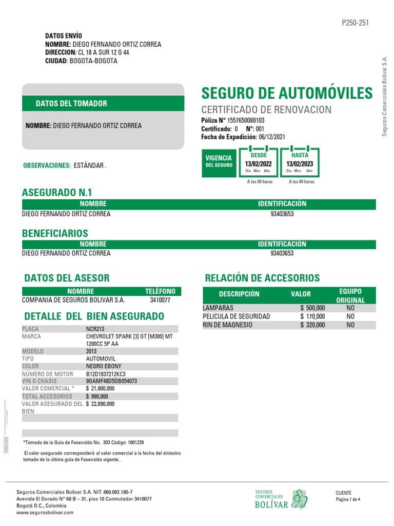 Póliza-NUEVO - PRODUCTO AUTOMOVILES-1557650088103 | PDF | Póliza de ...