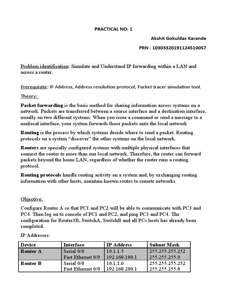 PRACTICALCN akshit | PDF | Router (Computing) | Computer Network