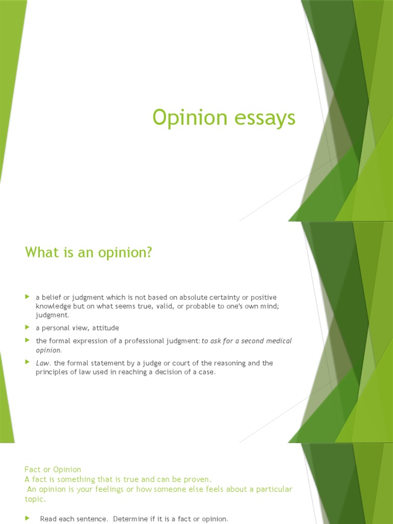 Opinion Essay | Download Free PDF | Essays | Opinion