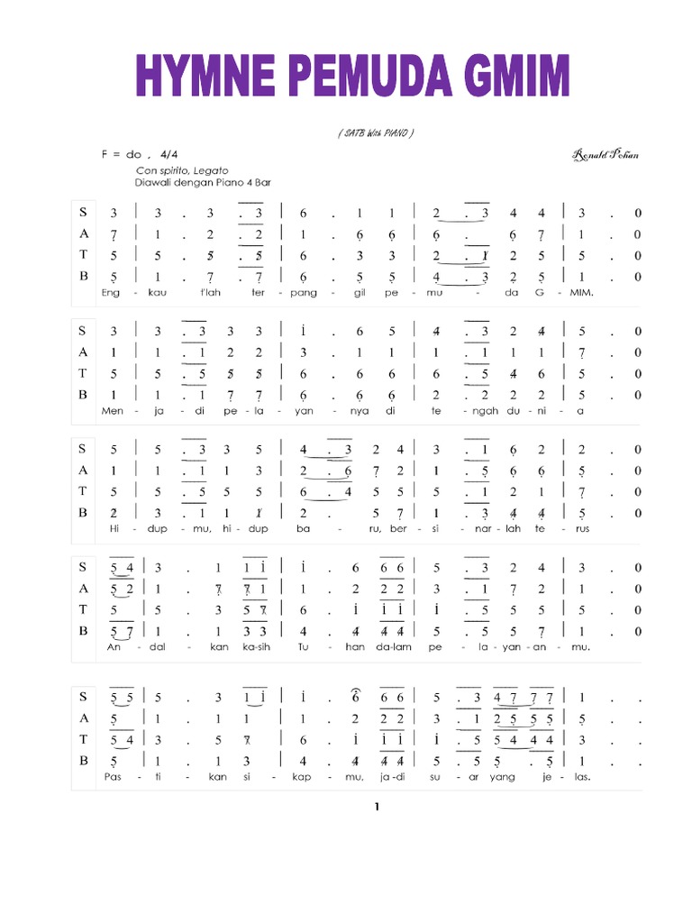 Hymne Pemuda Gmim | PDF