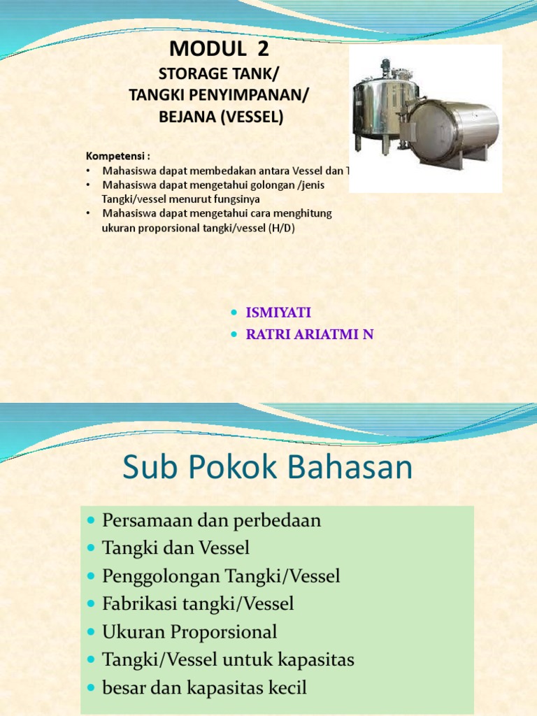 "Panduan Tangki & Vessel: Desain & Klasifikasi" | PDF