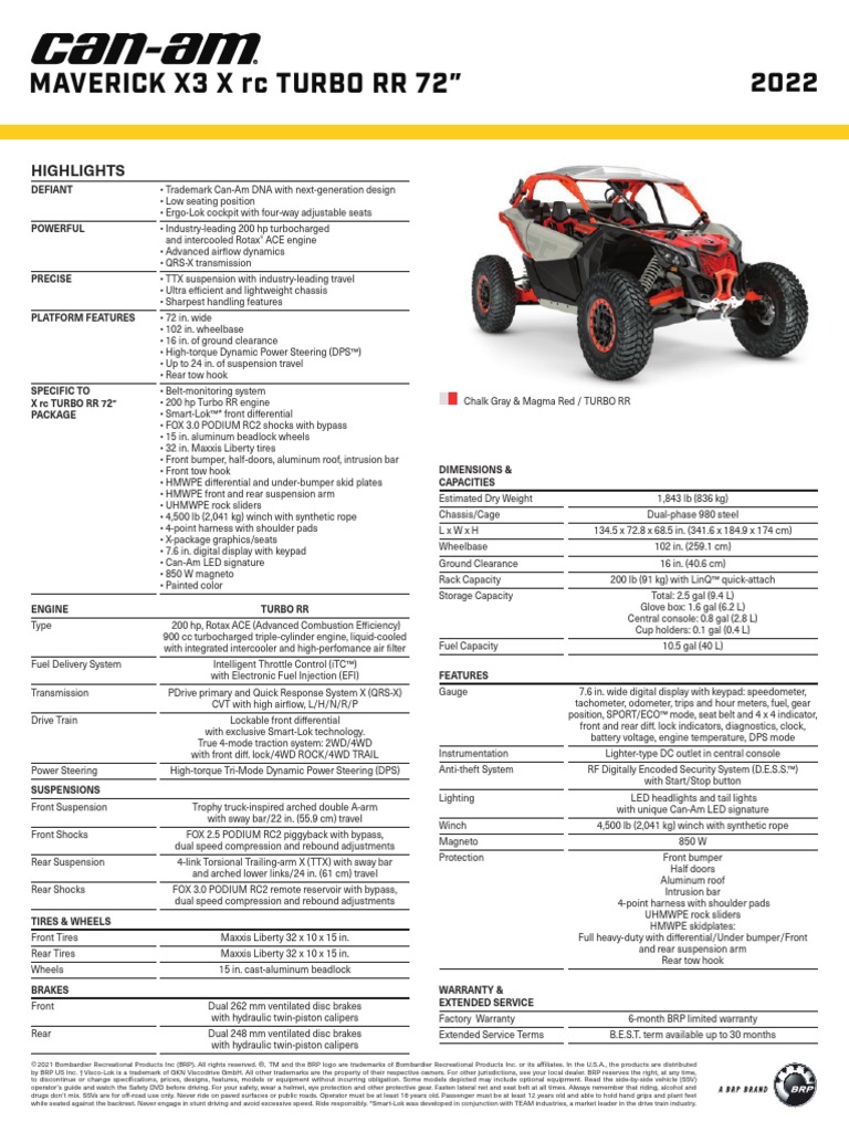 ORV-MY22-SPEC-MAVERICK-X3-X-rc-TURBO-RR 72 - ENNA - PDFX | PDF ...