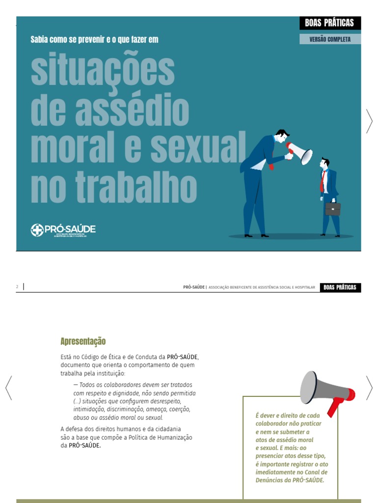 Situações de Assédio Moral e Sexual No Trabalho | PDF | Crimes | Crime ...